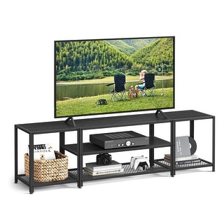 Modern TV Stand for TVs up to 75 Inches, 3-Tier Entertainment Center ...