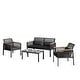 4-pc. Black Wicker Cord Patio Conversation Set - Bed Bath & Beyond ...