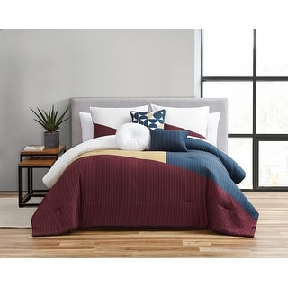Bailey Color Block Bed In A Bag Comforter Set - Bed Bath & Beyond ...