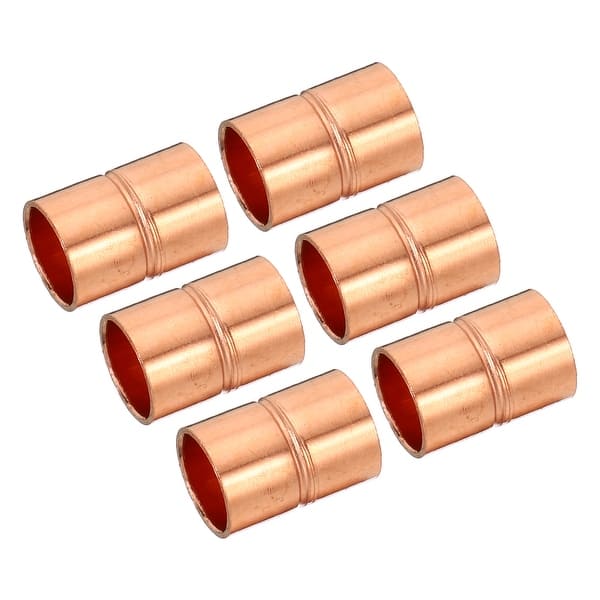 6x 3/8" Straight Copper Coupling Sweat End Welding Joint Pipe Fitting ...
