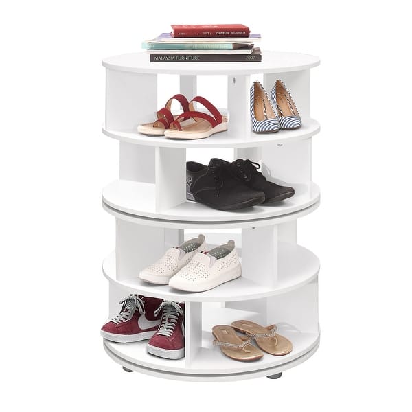 4-Tier Revolving Free Standing Lazy Susan Shoe Rack Storage Organizer ...