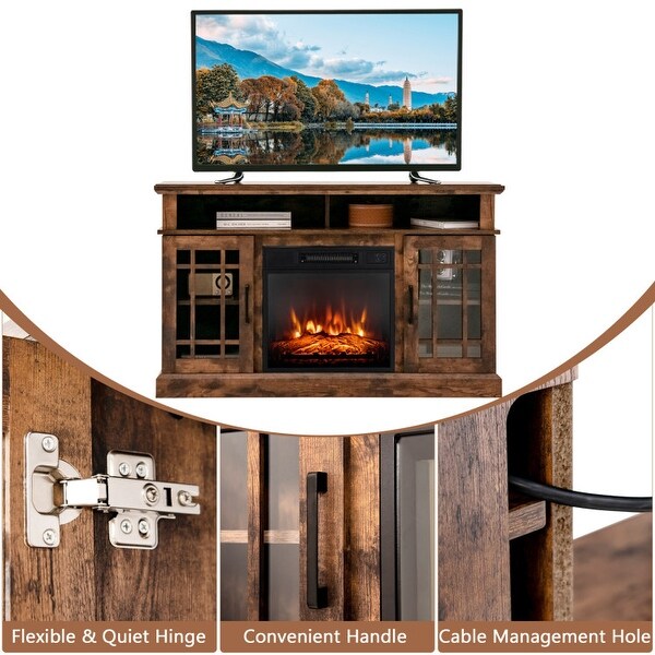 48 Inch Electric Fireplace TV Stand with Cabinets for TVs Up to 50 Inch 48 x 16 x 30 L x W x H On Sale Bed Bath Beyond 37055300