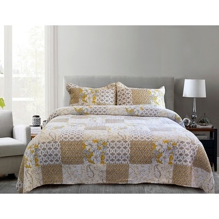 Patchwork Yellow Quilt Set - Full / Queen - Bed Bath & Beyond - 33175334