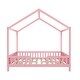 Twin/Full Size House Bed with Canopy, Montessori Floor Bed House Shape ...