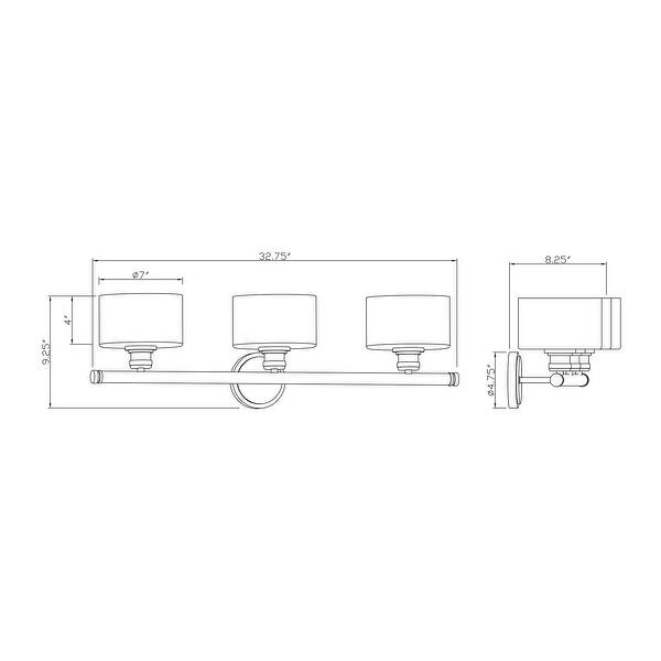 Forte Lighting 5748-03 Zane 3 Light 33" Wide Bathroom Vanity Light ...
