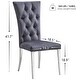 Modern Stylish Grey Velvet Buttons Tufted Upholstered Dining Room ...