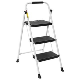 3 Step Ladder, Lightweight Portable Foldable Collapsible Folding Sturdy ...