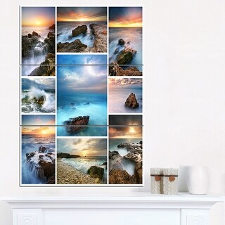 Designart "Sea and Shore Collage" Seascape Photography Canvas Art Print ...