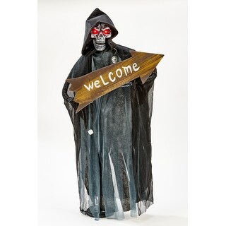 31" Light Up Standing Reaper w/ Welcome Sign - Bed Bath & Beyond - 38316931