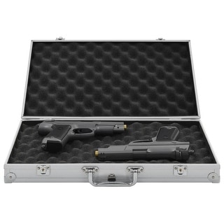 vidaXL Gun Case Aluminum ABS Weapon Pistol Case Box Black/Silver Multi ...