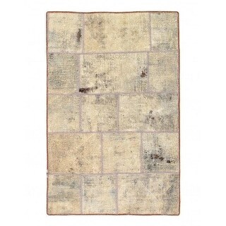 Canvello Silkroad Gray Vintage Patchwork Rug - 3'2'' X 4'11'' - 4'11 ...