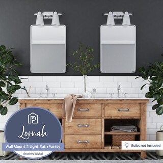 Lornah Two Light Bath Vanity in Brushed Nickel - White - Bed Bath ...