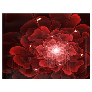 Fractal Flower Clear Red Digital Art - Large Floral Glossy Metal Wall ...