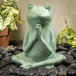 11" Praying Verdigris Frog Statue - Bed Bath & Beyond - 42741670