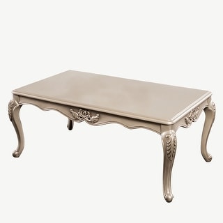 Traditional Style 1pc Coffee Table Curved Legs Carved Detail Design ...