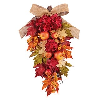 Multicolor Autumn Leaves Floral Apple Hanging Swag - 12 x 22 x 5 - Bed ...