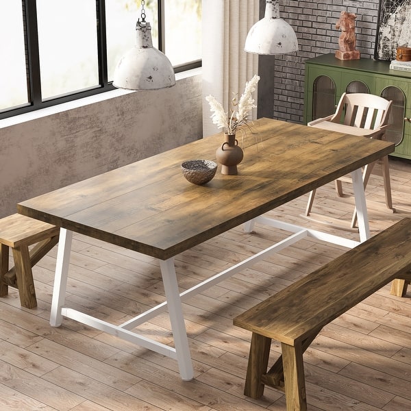 Dining Table for 8 People, 70.87-inch Rectangular Wood Kitchen Table ...