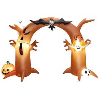 8 Ft Tall Halloween Inflatable Dead Tree Archway Decor w/ Bat Ghosts ...