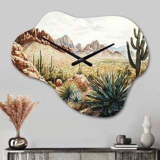 Designart - Arizona Desert IV - Western Large Wall Clock in ...
