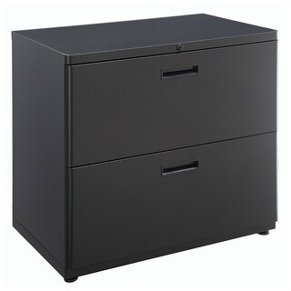 2 Drawer 30"W Lateral File Cabinet, Black - 18"L x 30"W x 29"H - Bed ...