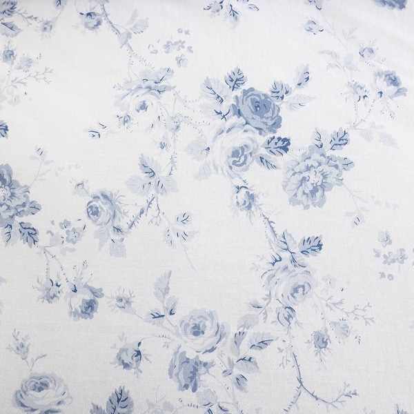 Laura Ashley Belinda Blue Cotton Comforter Reversible Set - Bed Bath ...