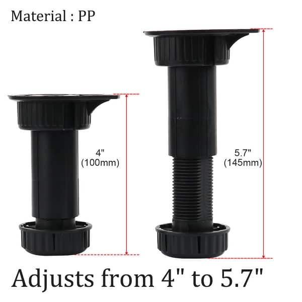 4pcs PP Adjustable Kitchen Cabinet Legs Feet Height - Black - 2.8" x 2. ...
