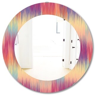 Designart 'Geometric Cream Block I' Printed Modern WallMirror ...