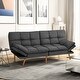 Modern Linen Futon with Memory Foam and Adjustable Armrests - Bed Bath ...