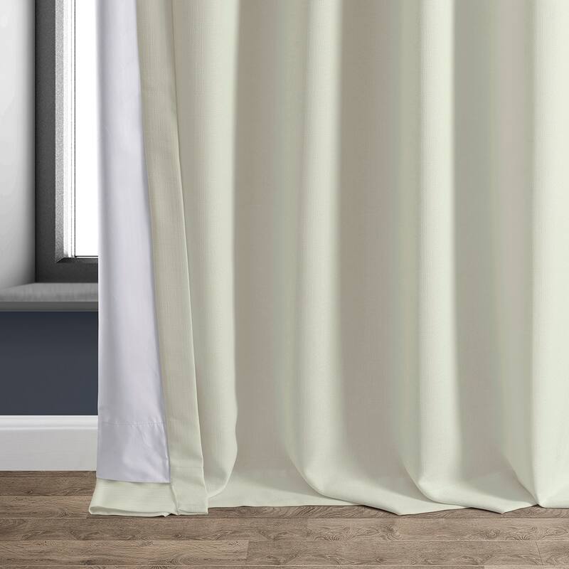 Exclusive Fabrics Faux Linen 100% Blackout Curtains Heat and Light ...