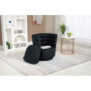 360 Degree Swivel Barrel Chair, Round Storage Accent Chair - Bed Bath ...