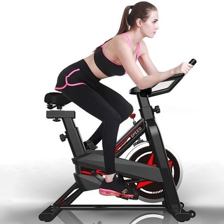 Home Cycle Spin Bike Indoor Cardio Workout with LCD Cycling Exercise ...