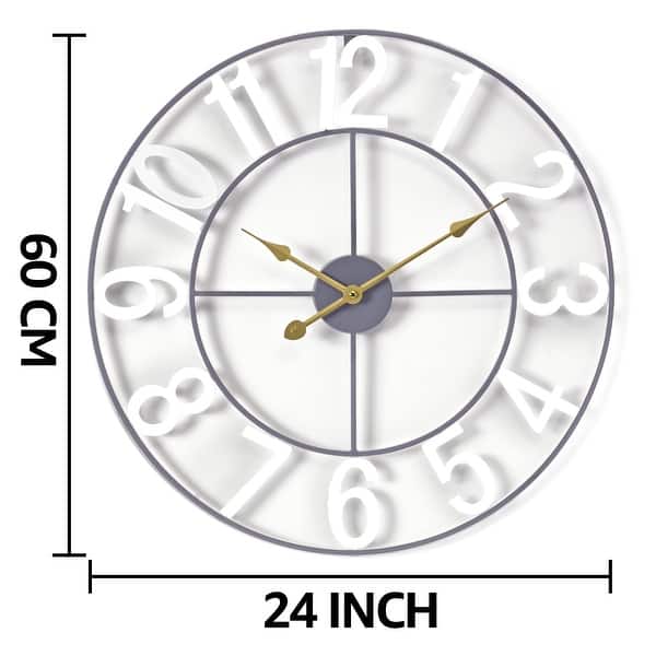 Sorbus Large 24 inch Decorative Round Analog Wall Clock Battery ...