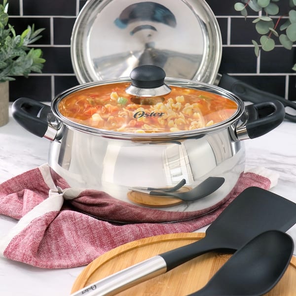 Oster Rametto 5 Piece Belly Shaped Stainless Steel Cookware Set in ...