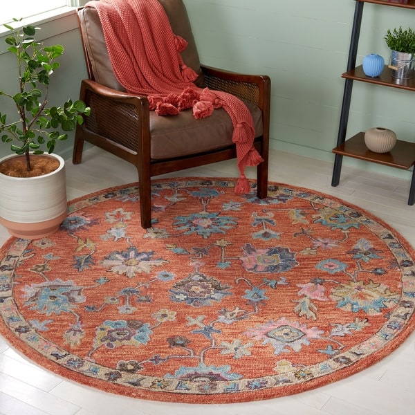 SAFAVIEH Handmade Blossom Tatja French Country Floral Wool Rug - On ...