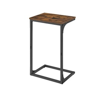 C-Shaped Side Table, End Table for Sofa, Couch Table with Metal Frame ...