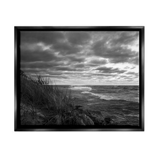 Stupell Stormy Sea Photography Framed Floater Canvas Wall Art Design by ...
