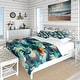 Designart "Deep Sea Dive Plunge Waves" Blue Abstract Bed Cover Set With ...