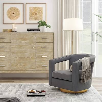 Stark Modern Velvet Swivel Accent Chair - Overstock - 32014863