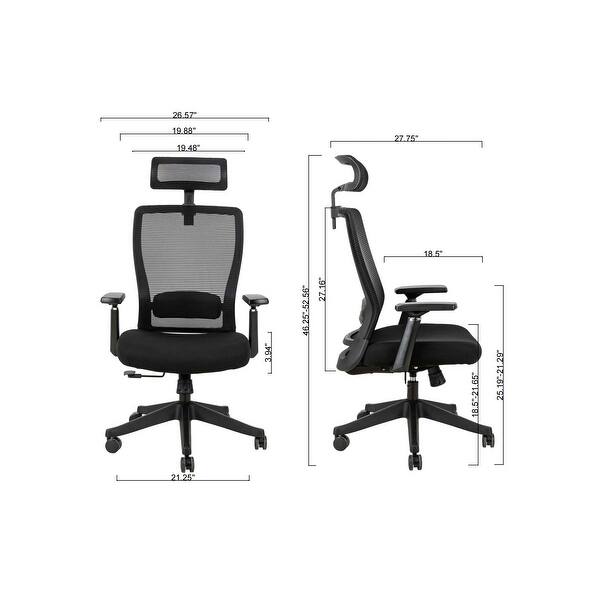 High Back Office Chair with Headrest and 3D Armrest Lumbar Support with ...