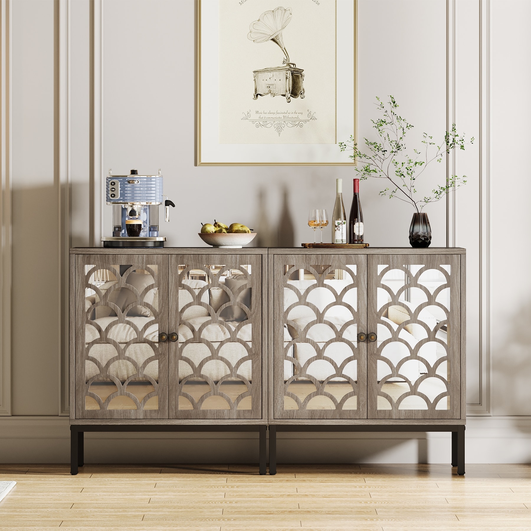 mirrored sideboard