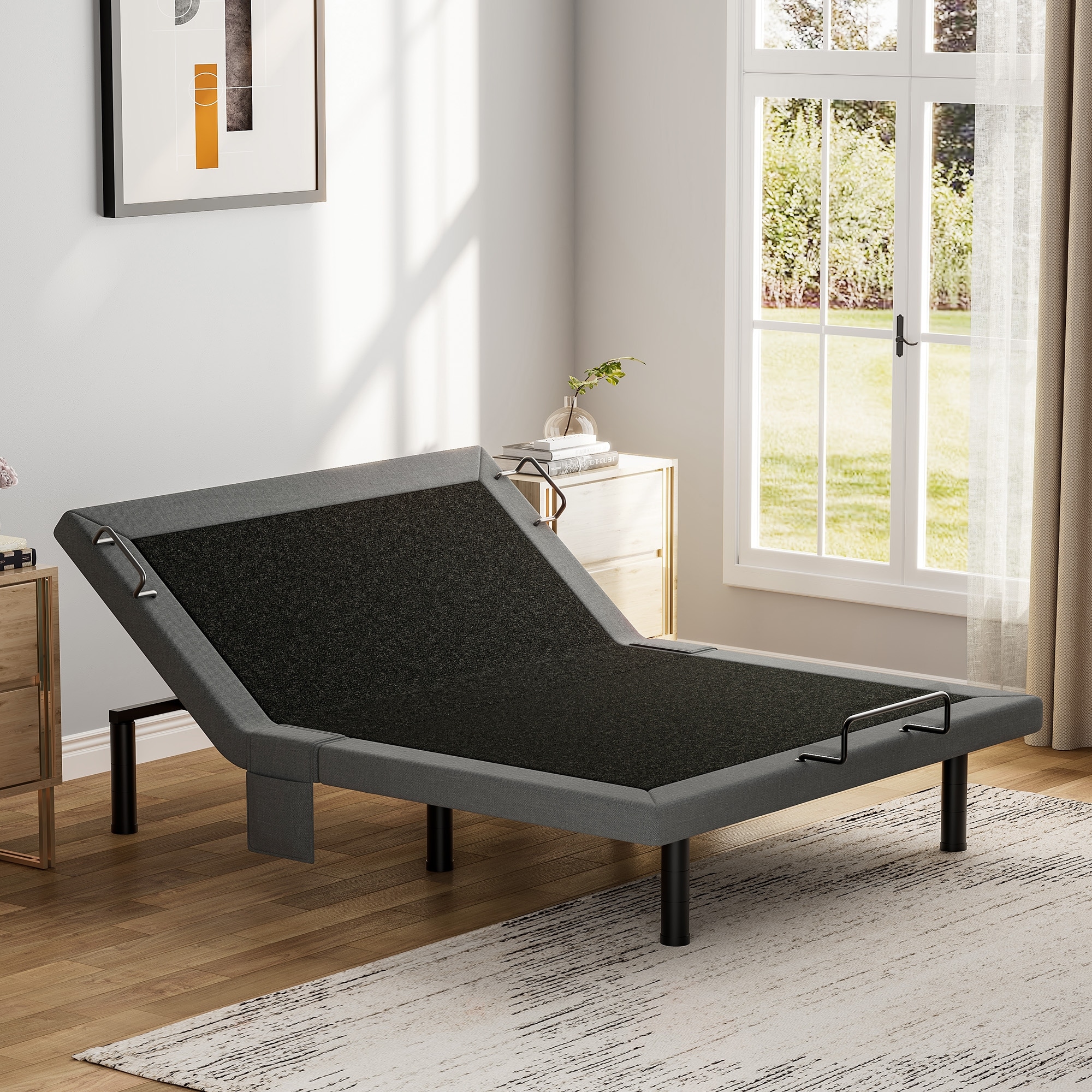 queen bed with elevated head