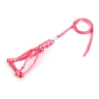 Dog Nylon Giraffe Pattern Adjustable Buckle Collar Set Harness Leash ...