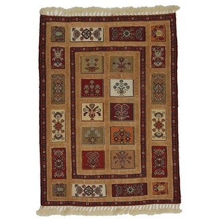 Canvello Hand Made Casual Four Season Silkroad Sirjan Rug - 2'9'' X 3'9 ...