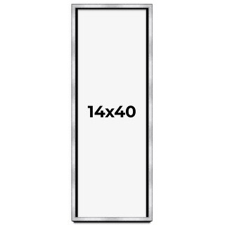 14x40 Shadow Box Frame Silver | 1.375 Inches Deep Real Wood - Bed Bath ...