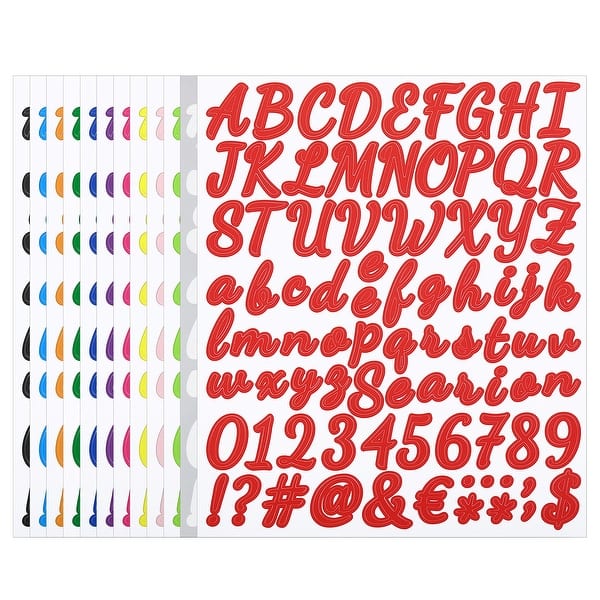 cursive letter stickers