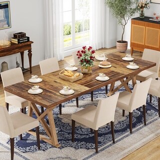 Dining Room Table for 6 People, 6ft Rectangular Wooden Kitchen Table ...