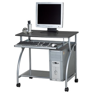 Mobile Computer Desk, Rolling Office Workstation, Desktop Storage on ...