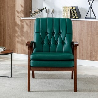 Retro Single Armchair for Livingroom with Solid Wood Accent Chairs ...