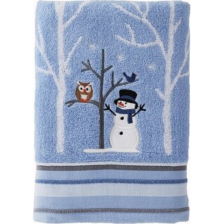 Christmas/Gift Winter Friends Snowman Bath Towel, Blue - Bed Bath ...