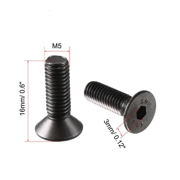 M5 x 16mm Metric Hex Socket Countersunk Flat Head Screw Bolts 50PCS - Black - Bed Bath & Beyond ...